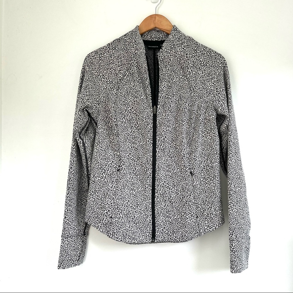 Athleta Salutation Jacquard Cheetah Jacket Medium Bla… - Gem